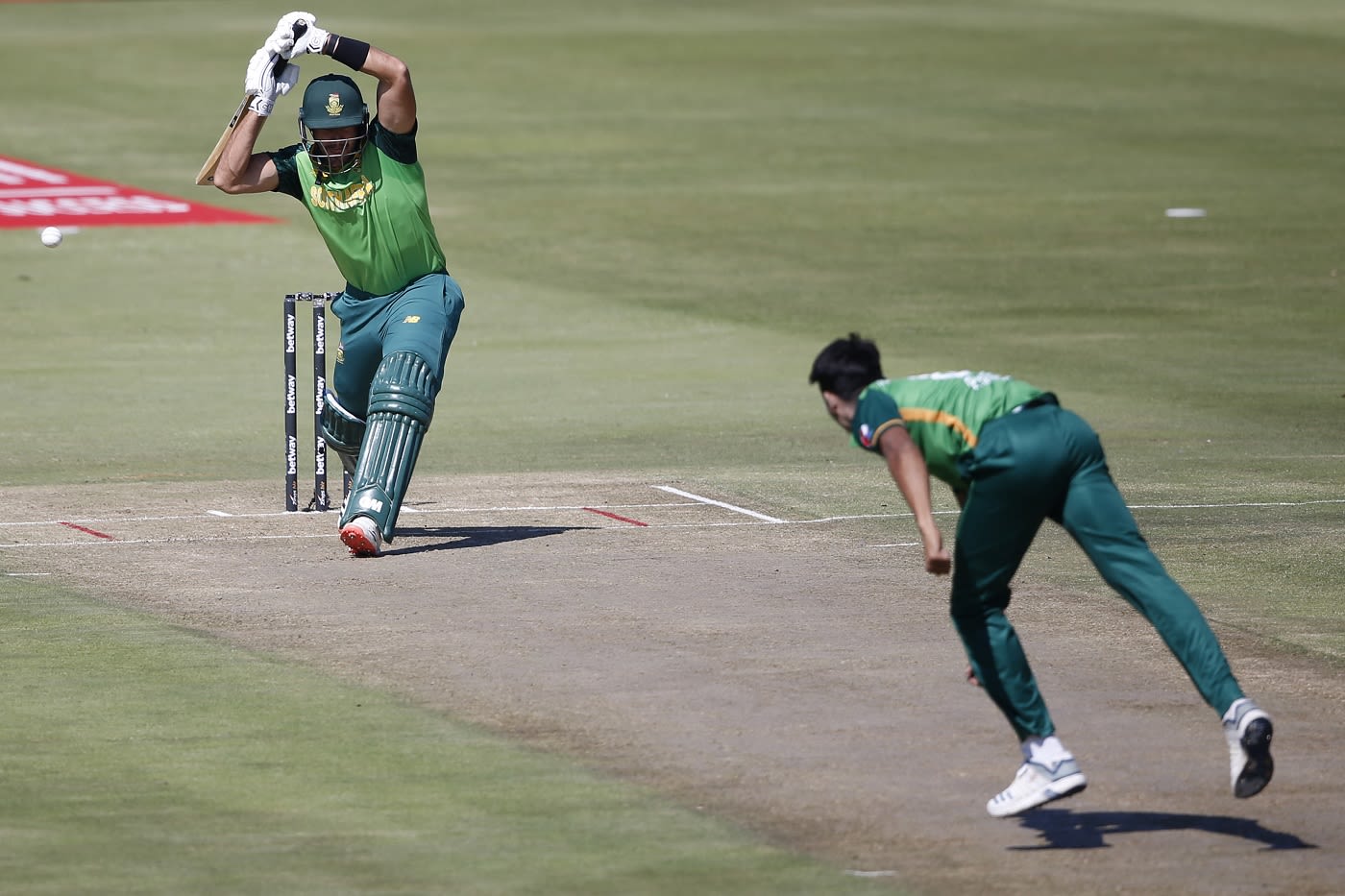 Aiden Markram lets a delivery from Mohammad Hasnain go past ...