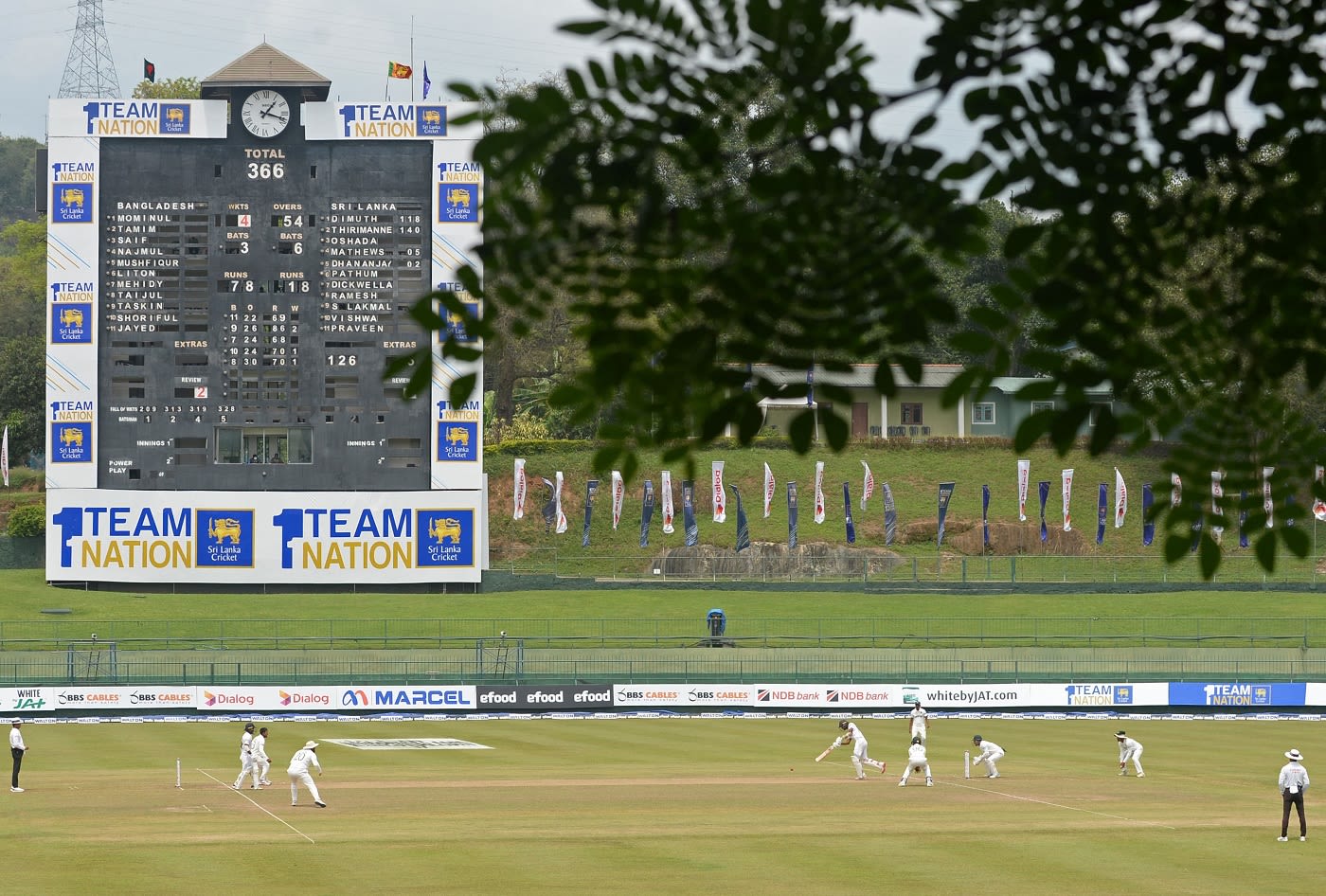 A general view of play at the Pallekele International Cricket Stadium ...