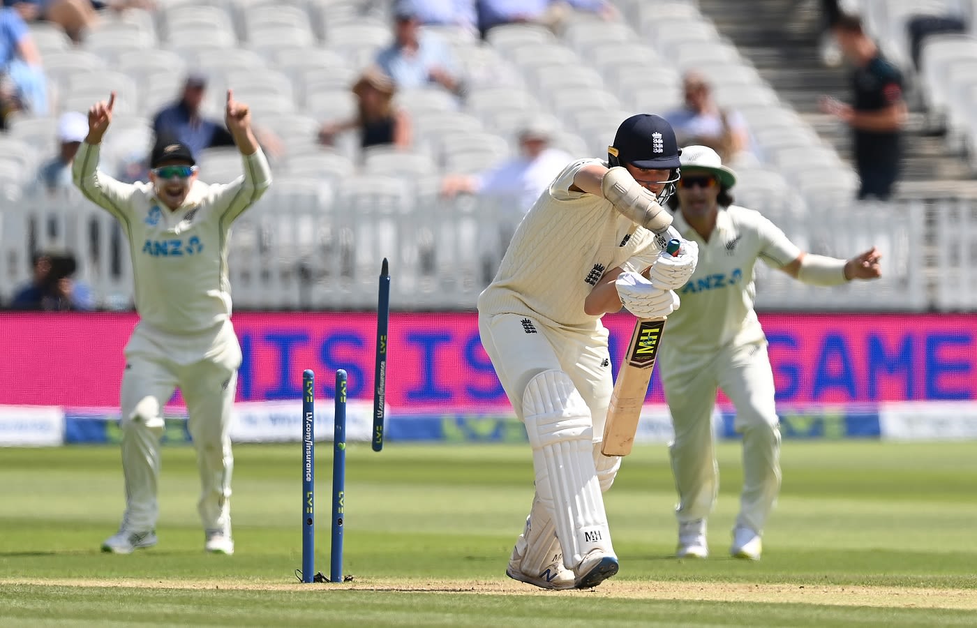 Tim Southee sends James Bracey's off stump for a cartwheel | ESPNcricinfo.com
