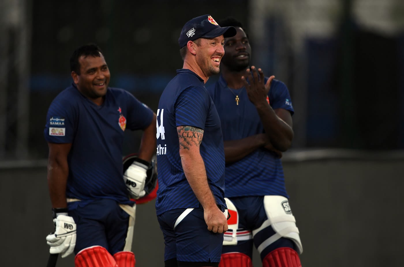 Luke Ronchi is all smiles during an Islamabad United training session ...