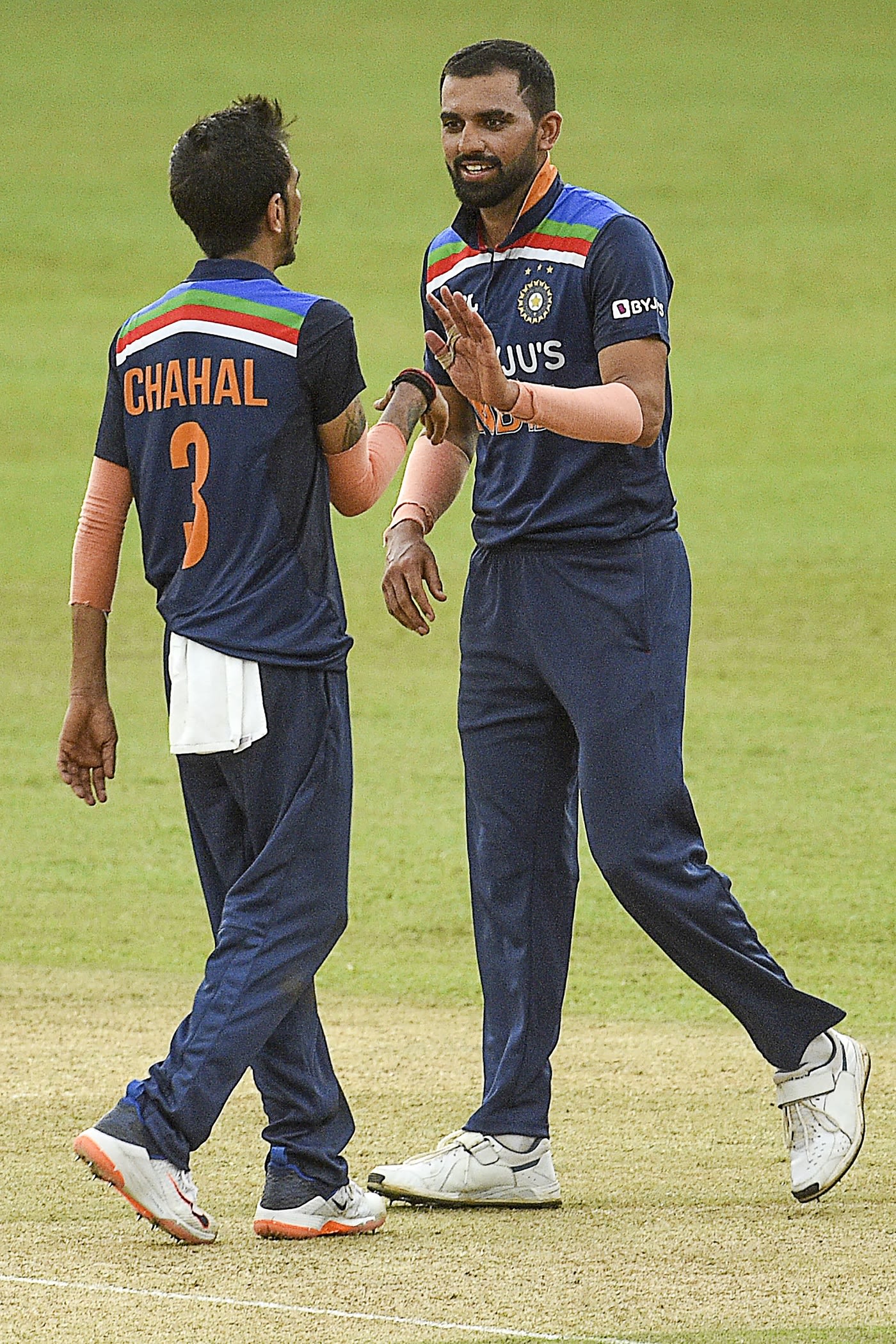 Yuzvendra Chahal and Deepak Chahar celebrate a wicket | ESPNcricinfo.com