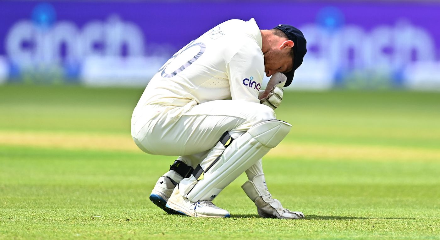 James Bracey reacts after a dropped catch | ESPNcricinfo.com