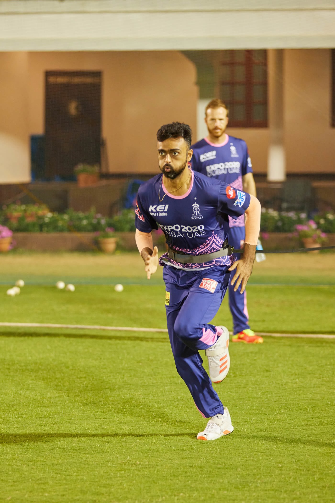 Jaydev Unadkat during a training session in UAE | ESPNcricinfo.com