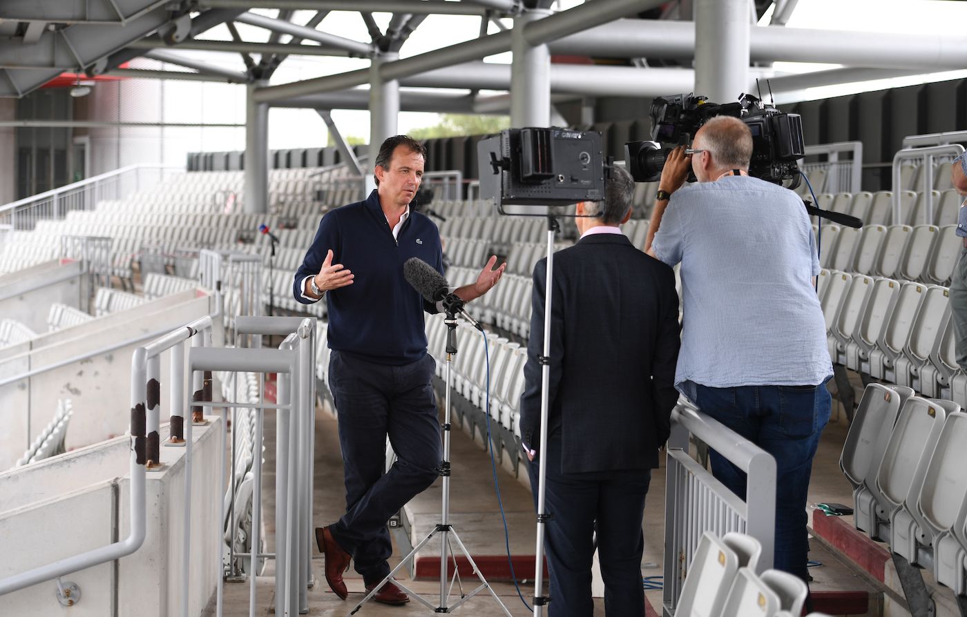 ECB chief executive Tom Harrison speaks to the media | ESPNcricinfo.com