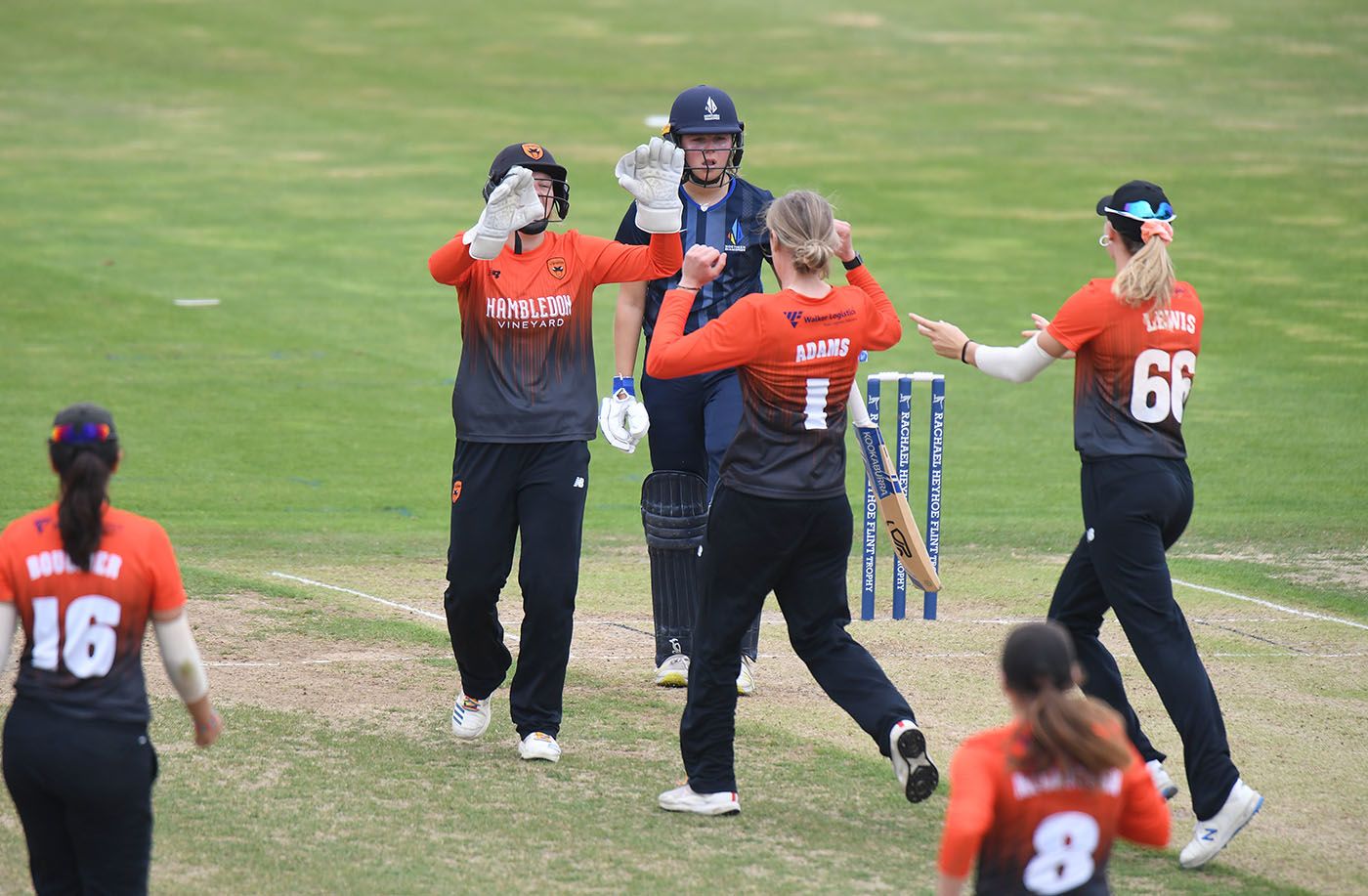 Georgia Adams celebrates dismissing Stere Kalis | ESPNcricinfo.com