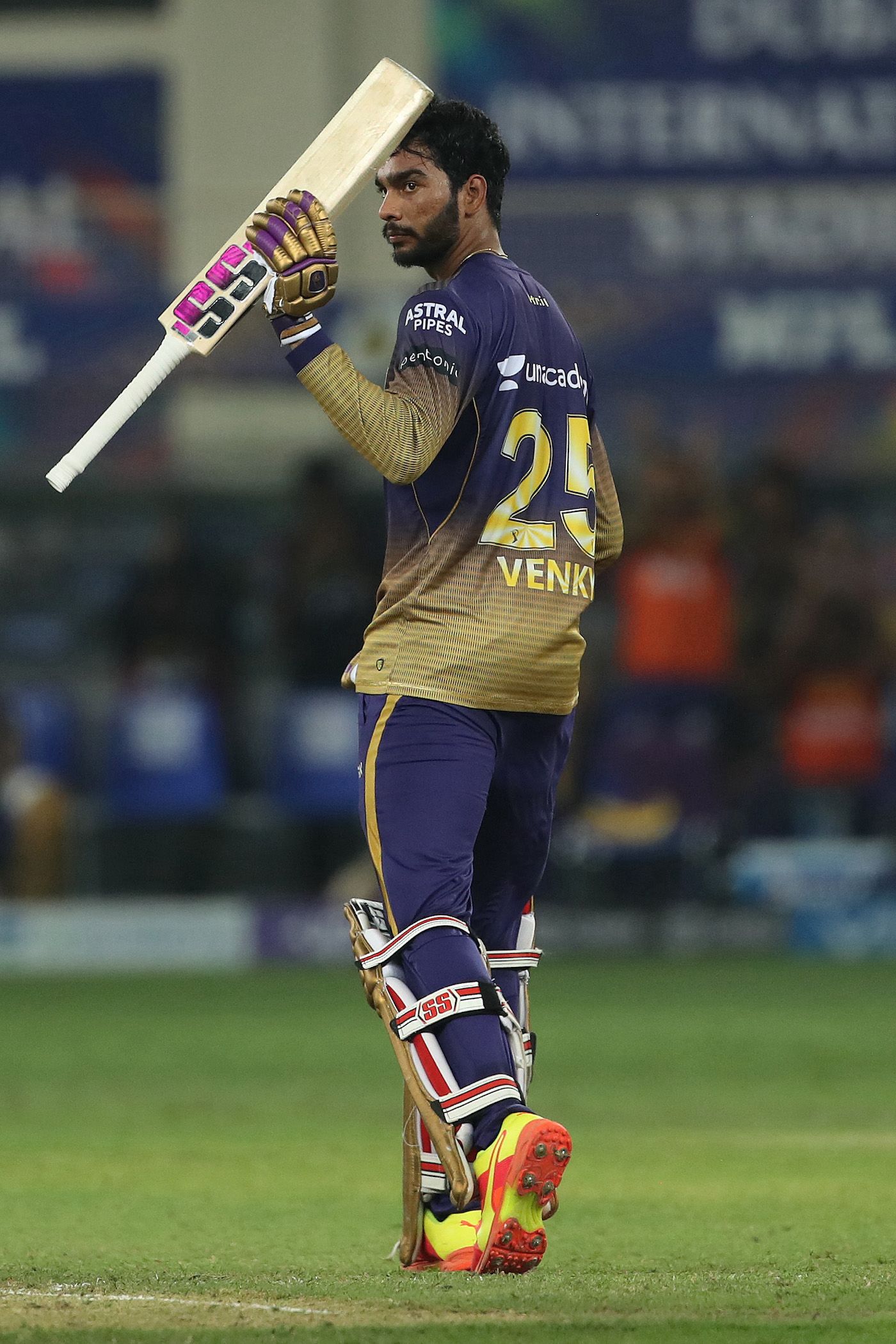 Another half-century for Venkatesh Iyer, his fourth for the season ...