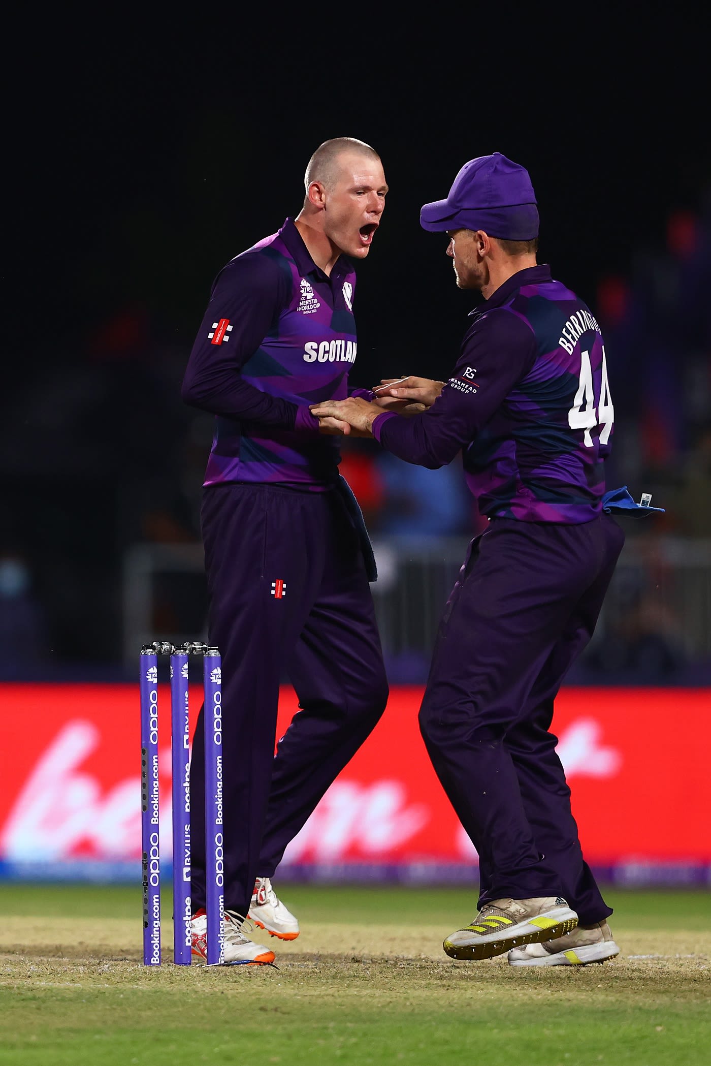 Michael Leask celebrates the wicket of Aqib Ilyas | ESPNcricinfo.com