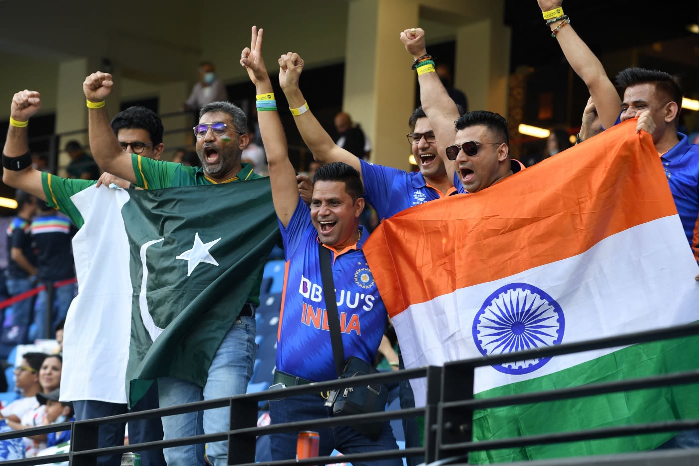 Fans turned up in numbers at the Dubai International Cricket Stadium ...