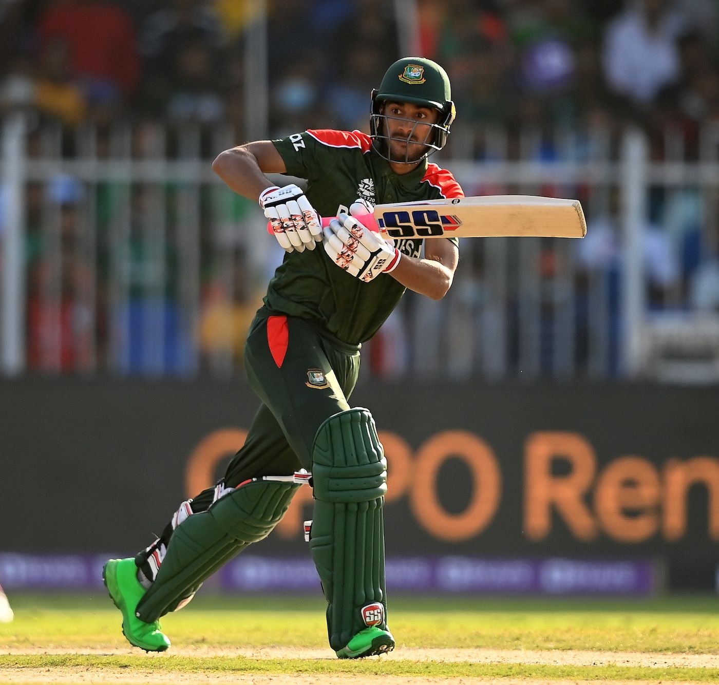 Mohammad Naim dabs the ball to the leg side | ESPNcricinfo.com