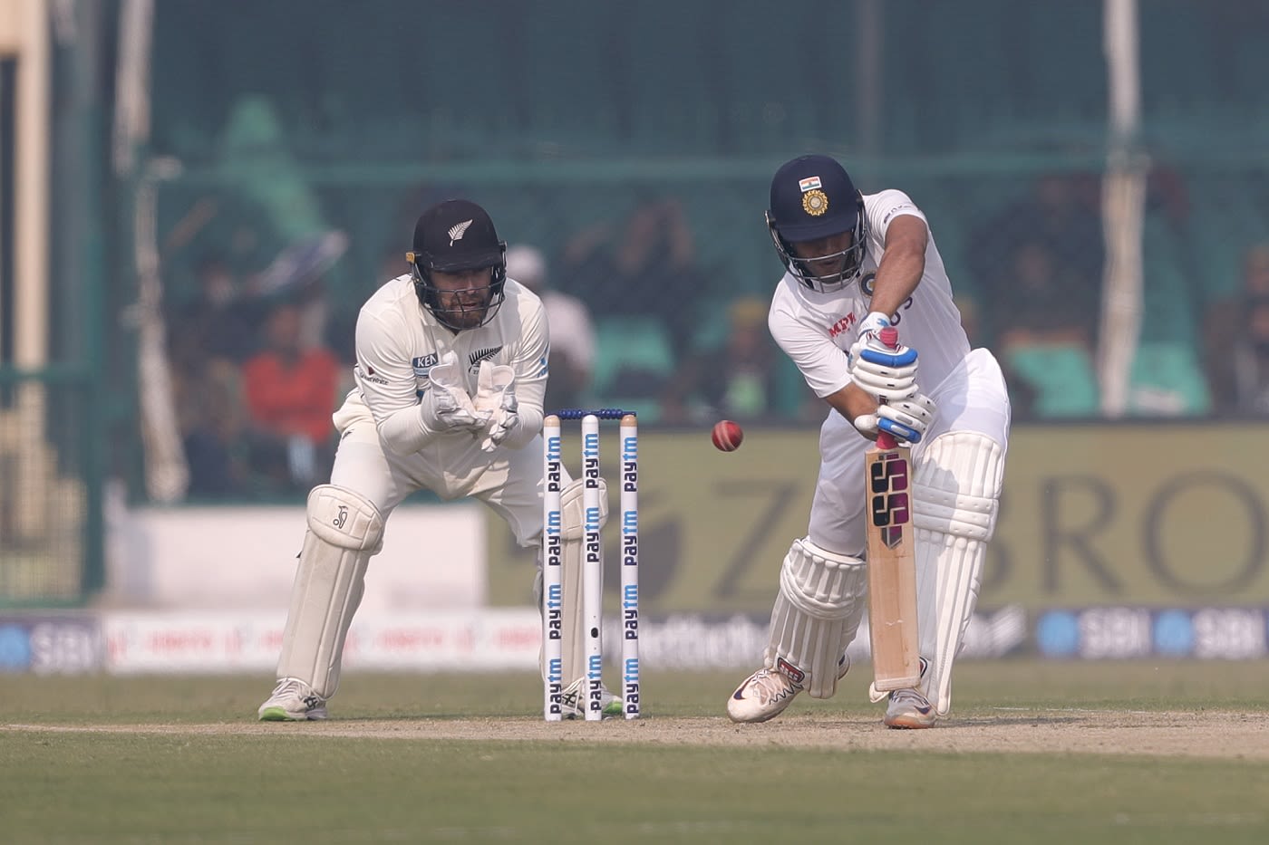 Shubman Gill defends a ball | ESPNcricinfo.com