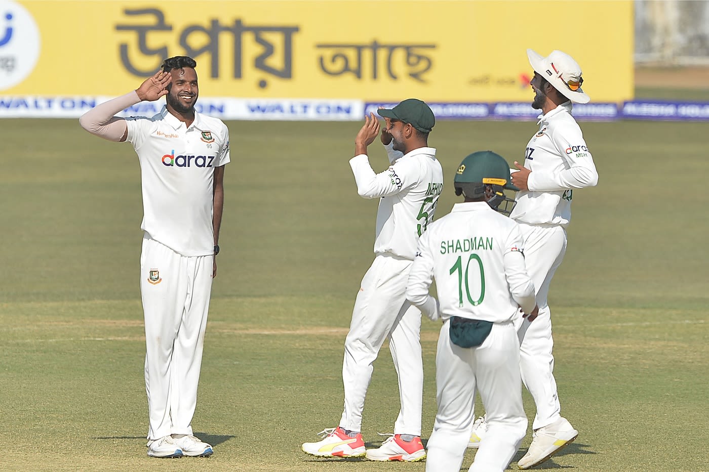 Ebadot Hossain brings out the salute celebration on getting Sajid Khan ...