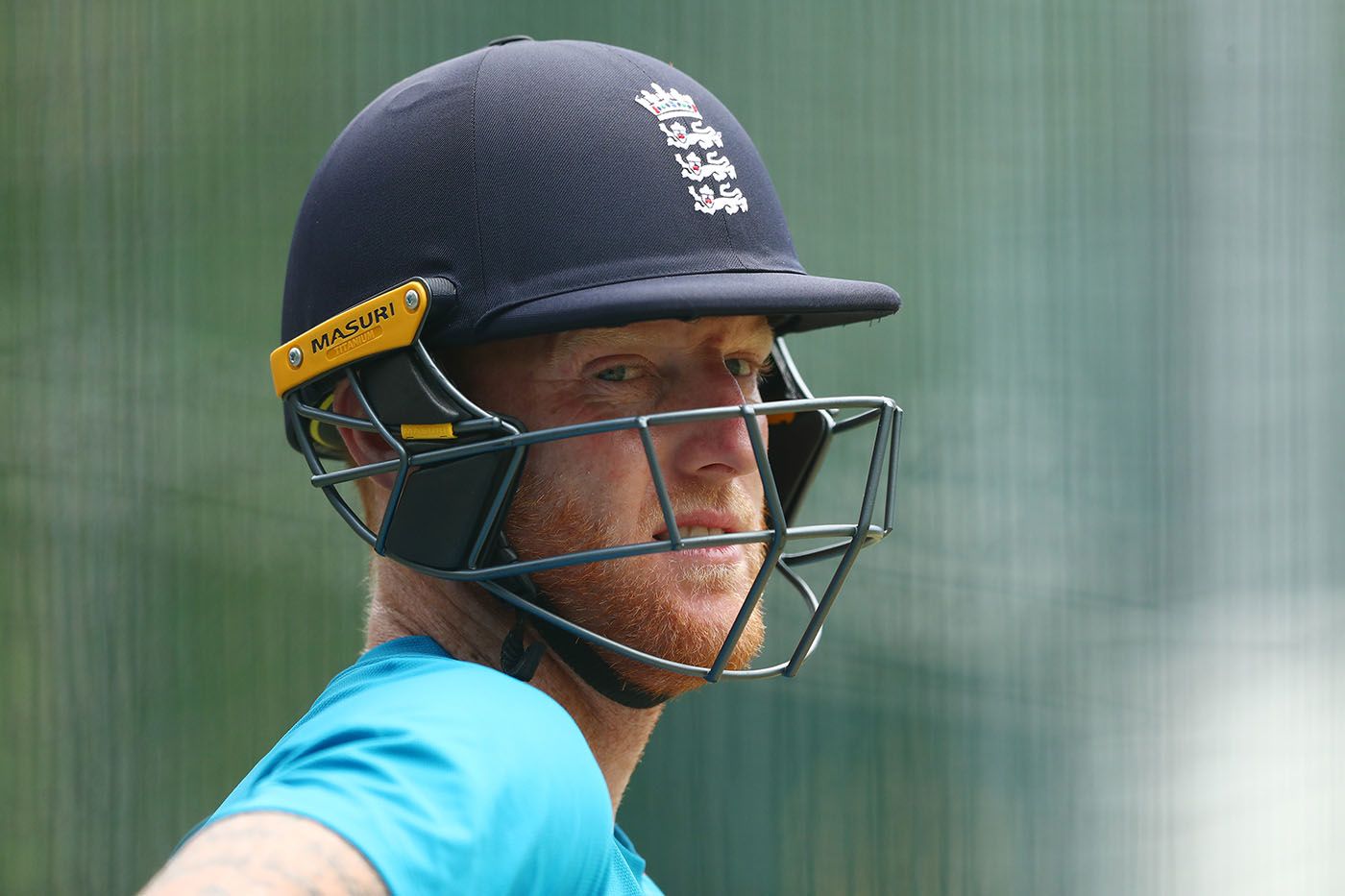 Ben Stokes looks on during an England Ashes Squad nets session at The ...