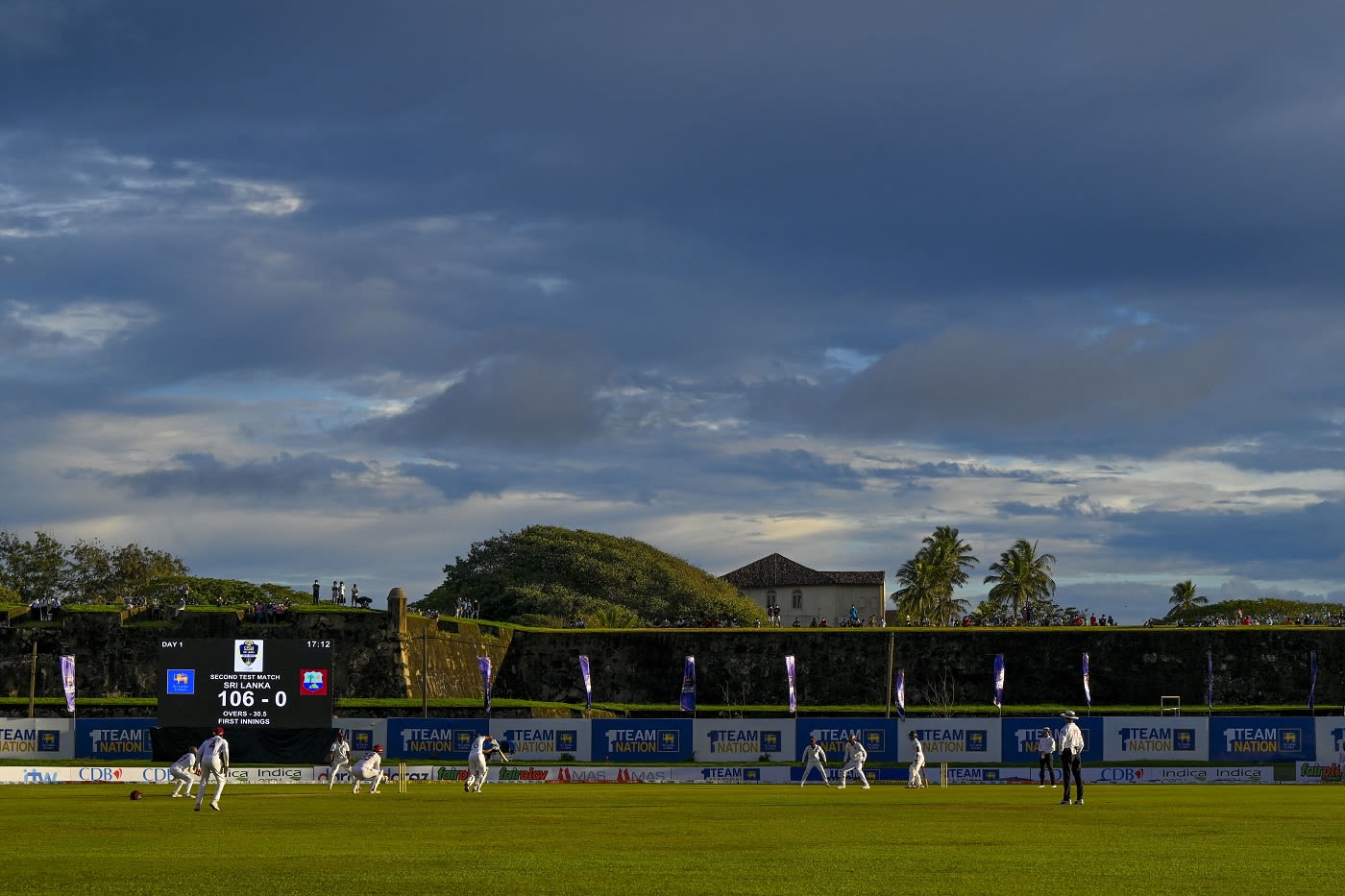 The Galle Stadium is a combination of a little light and some grey ...