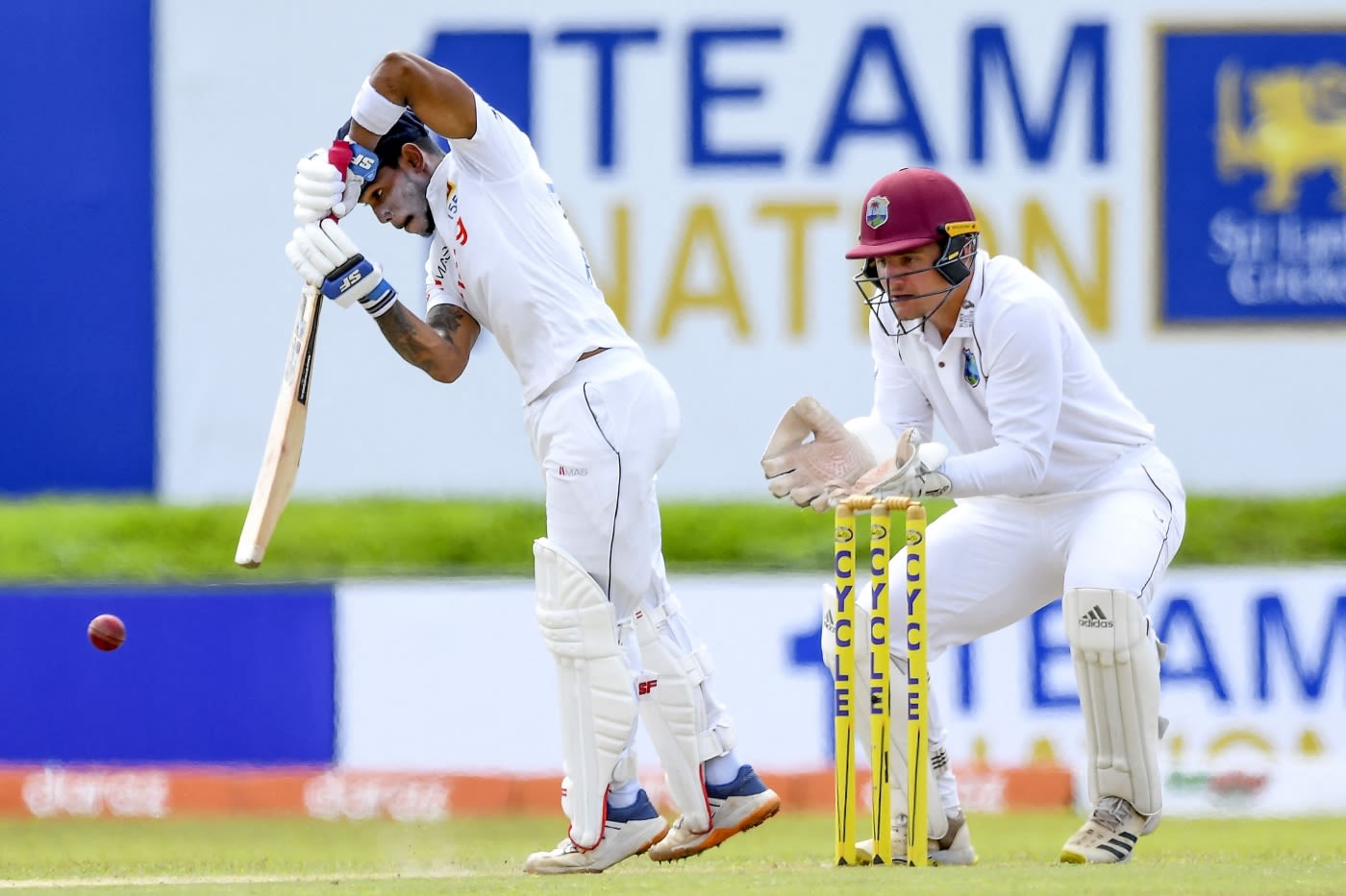 Pathum Nissanka gets the elbow up high to defend | ESPNcricinfo.com