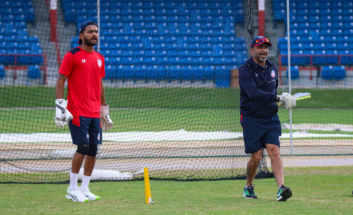 USA head coach J Arunkumar and Monank Patel | ESPNcricinfo.com