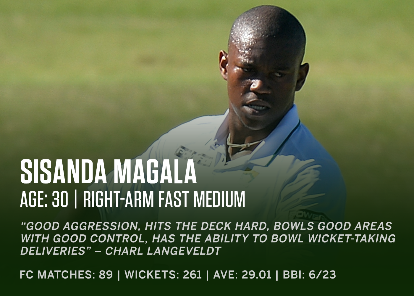 Graphic: Sisanda Magala bowling profile | ESPNcricinfo.com