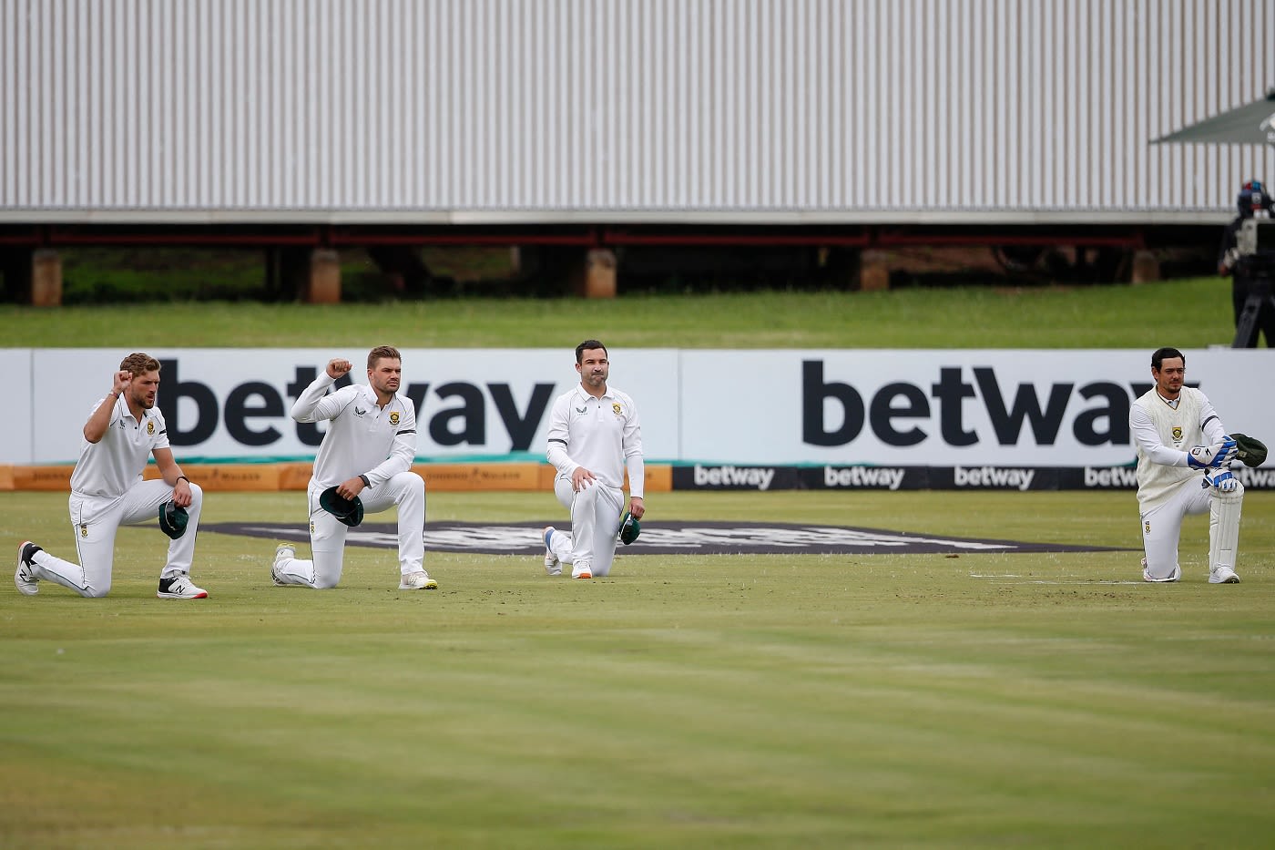 Wiaan Mulder, Aiden Markram, Dean Elgar and Quinton de Kock take the ...