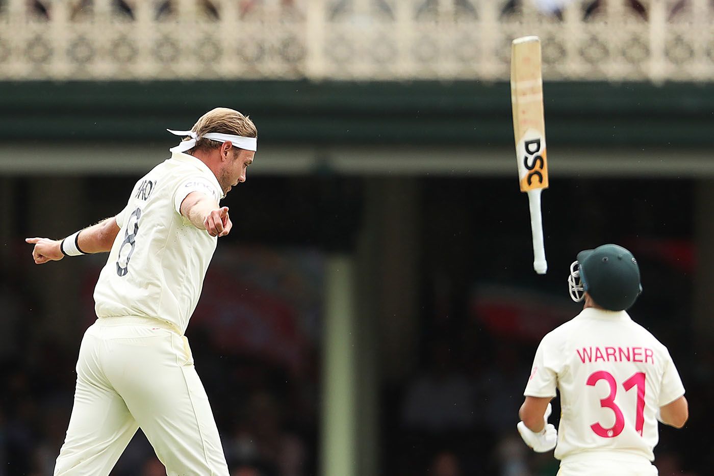 Stuart Broad celebrates after dismissing David Warner yet again ...