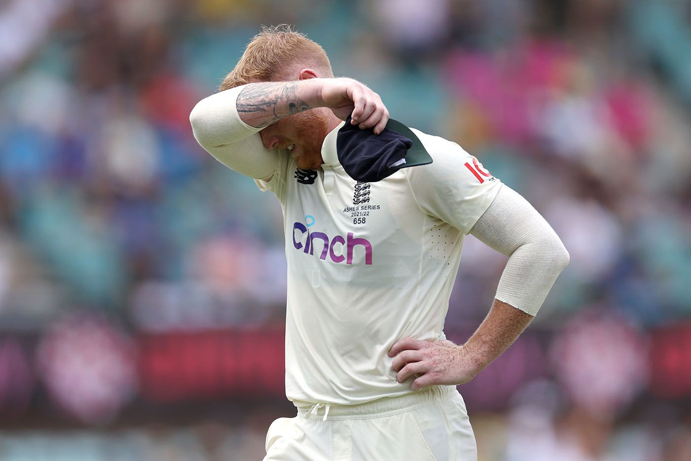 Ben Stokes went off clutching his side | ESPNcricinfo.com