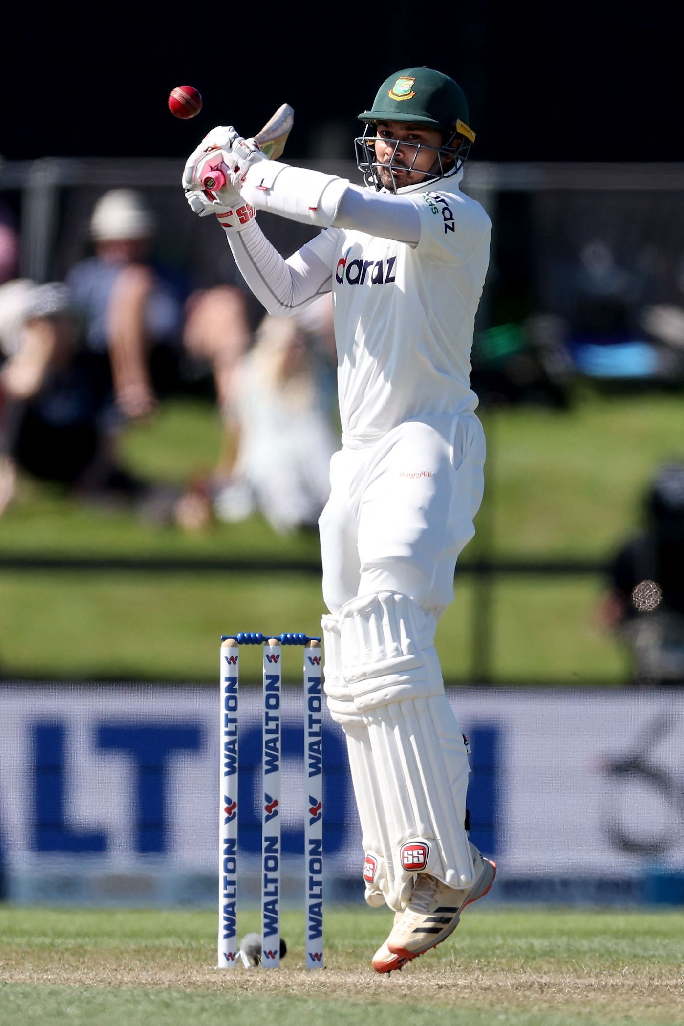 Nurul Hasan gets into position to ramp the ball | ESPNcricinfo.com