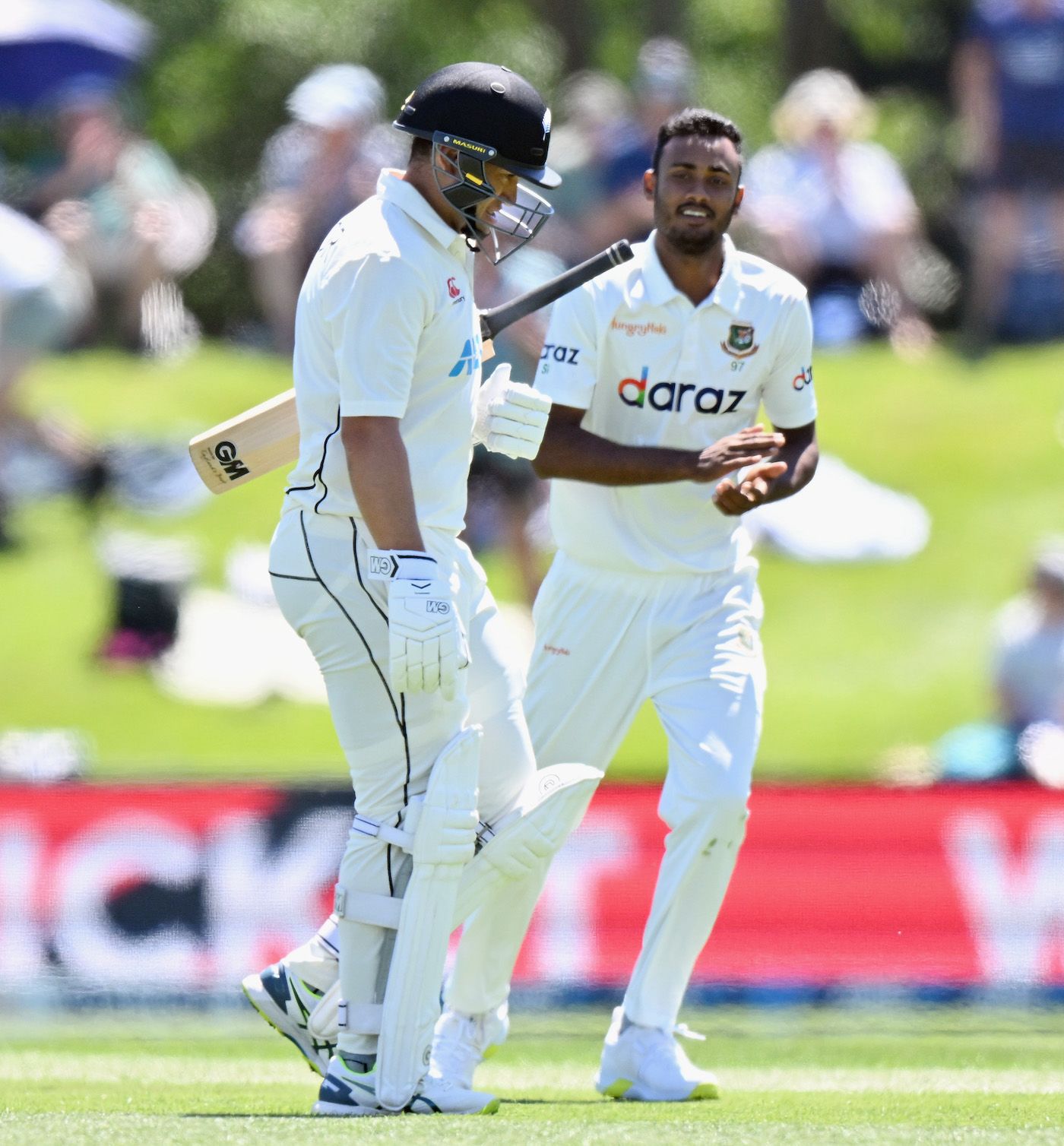 Ebadot Hossain runs up to congratulate Ross Taylor after dismissing him ...