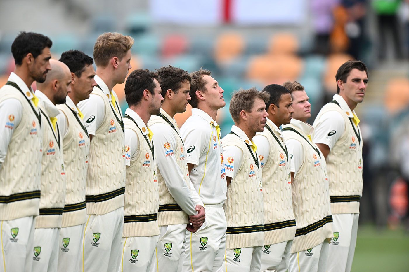 Australia line up for the national anthem | ESPNcricinfo.com
