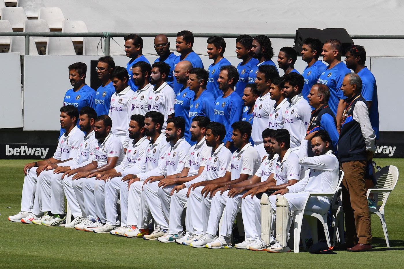The India Test touring party poses for a photograph before start of ...