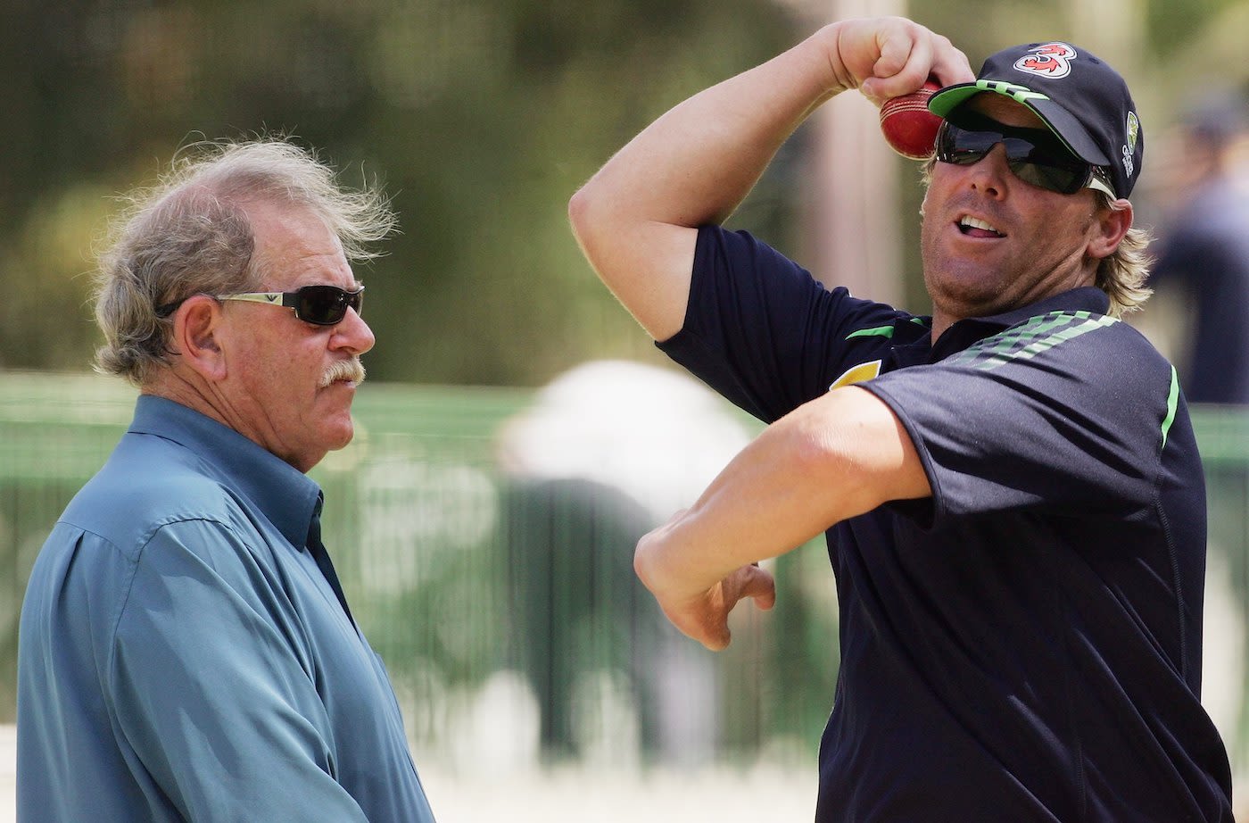 Shane Warne bowls in the presence of his mentor Terry Jenner ...