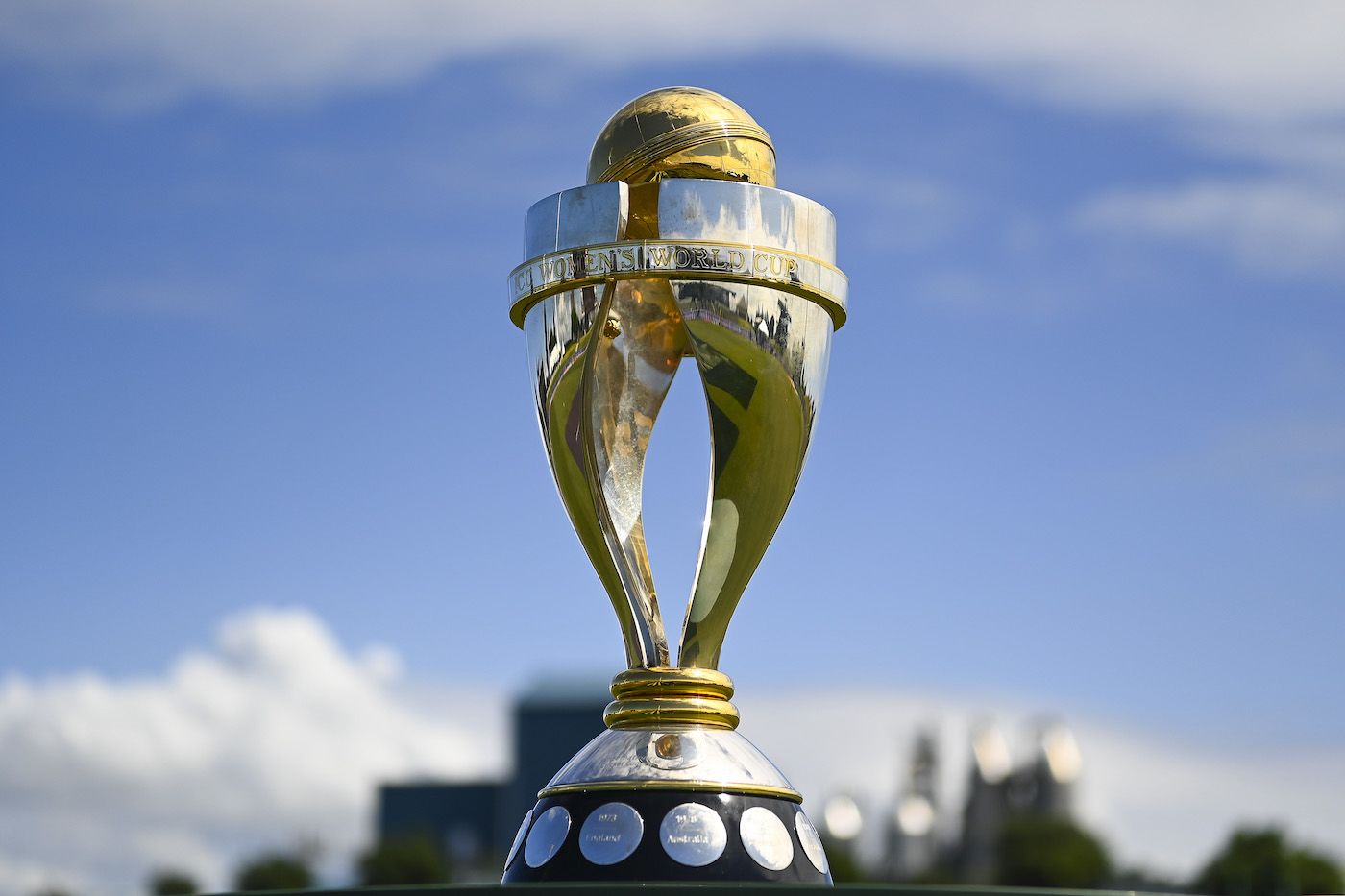 The World Cup trophy on display at the Bay Oval | ESPNcricinfo.com
