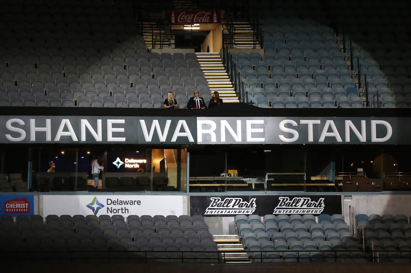 The Shane Warne stand is unveiled at the MCG during his state memorial ...