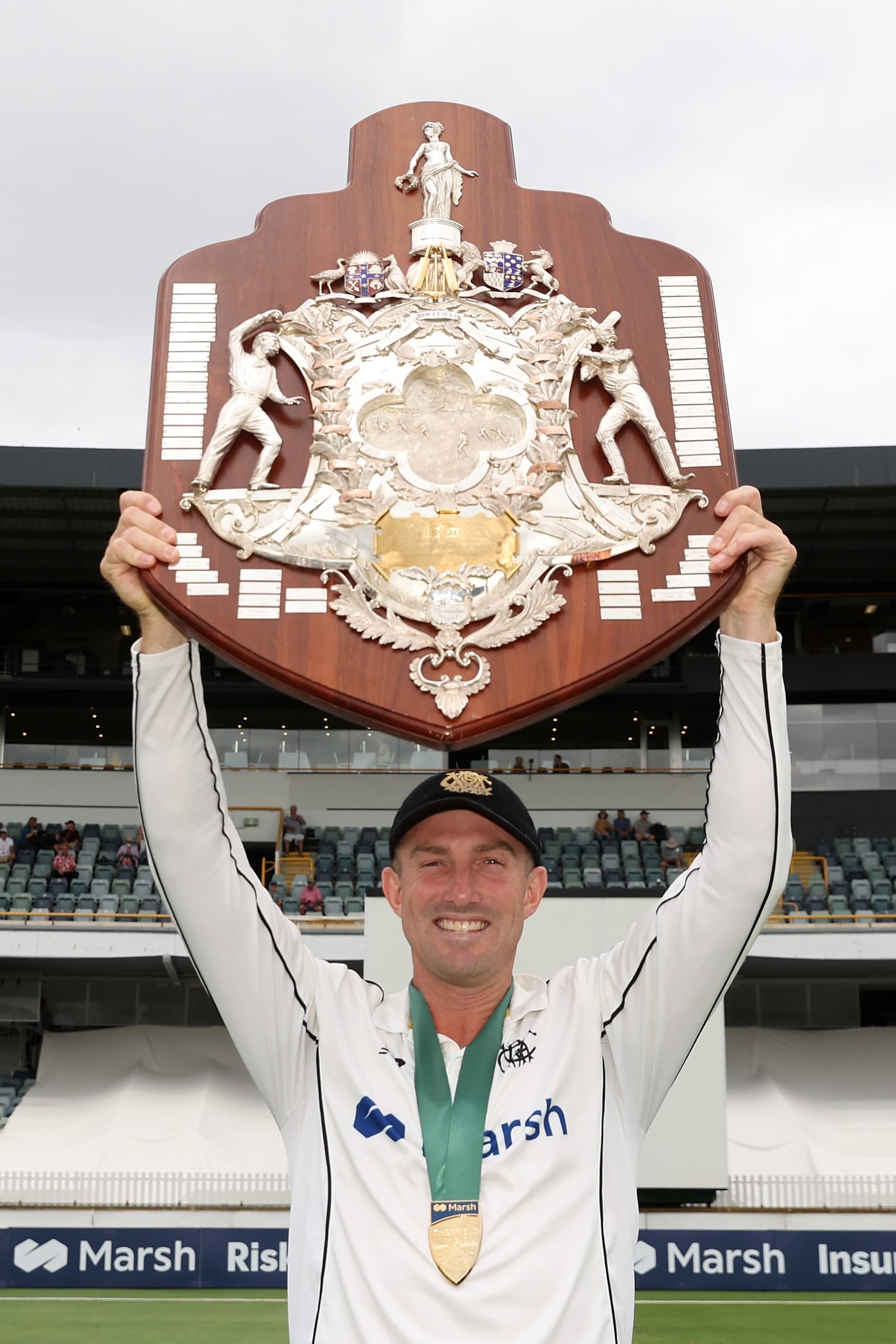 Shaun Marsh poses with the Sheffield Shield | ESPNcricinfo.com