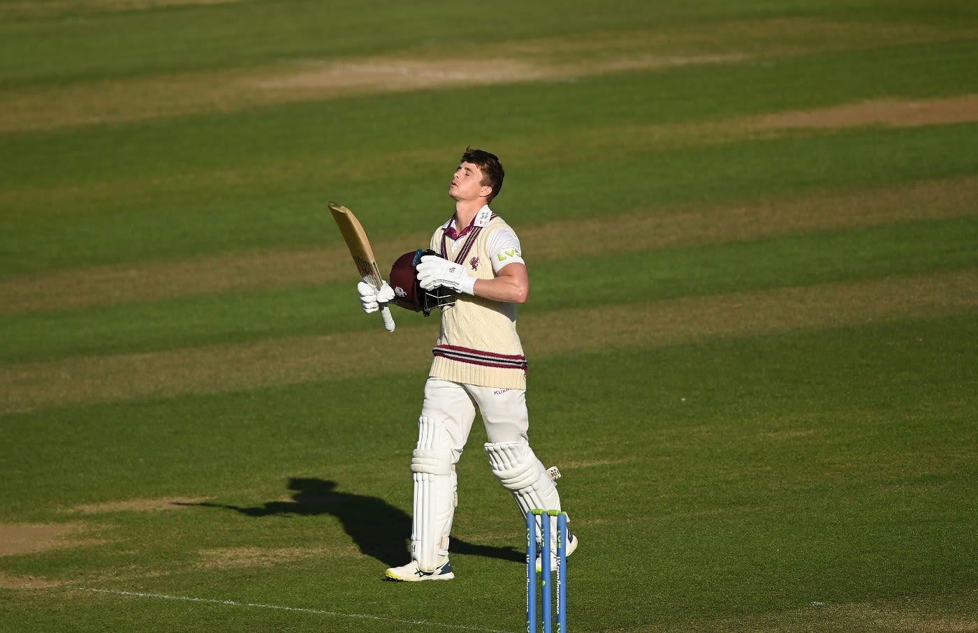 Tom Abell breathes a sigh of relief after bringing up three figures ...