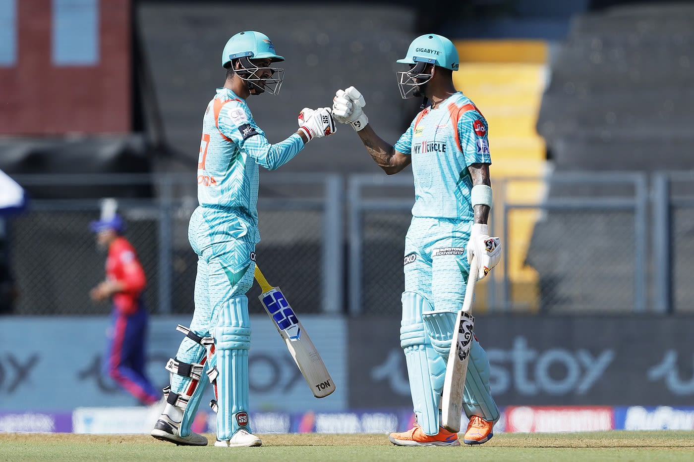 Deepak Hooda and KL Rahul punch gloves in a crucial partnership ...