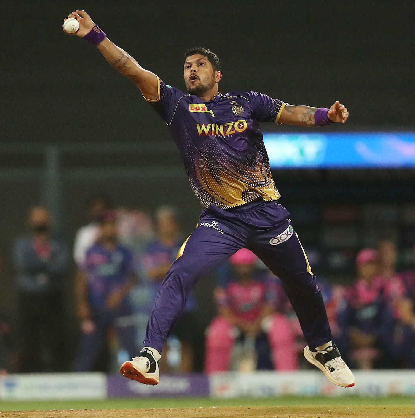 Umesh Yadav manages to get to the ball in his follow through - he ...