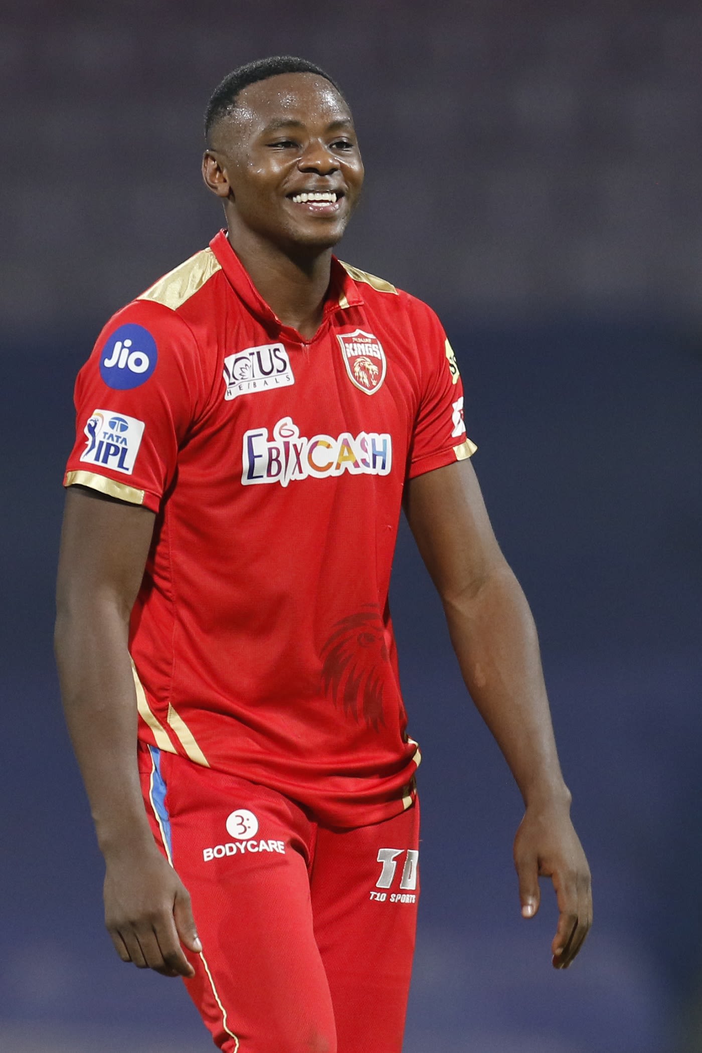 Kagiso Rabada is all smiles after he picked up Rahul Tewatia and Rashid ...