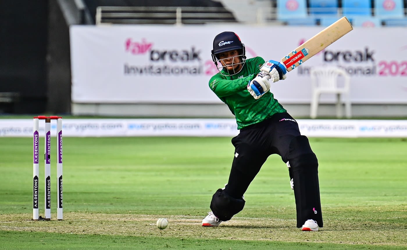 Sophia Dunkley hits one through covers during her 51-run knock ...