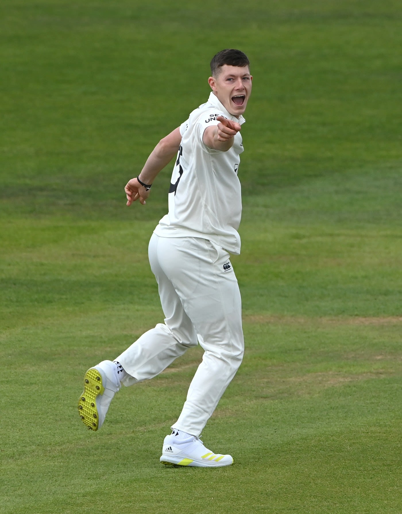Matthew Potts celebrates after taking a wicket | ESPNcricinfo.com