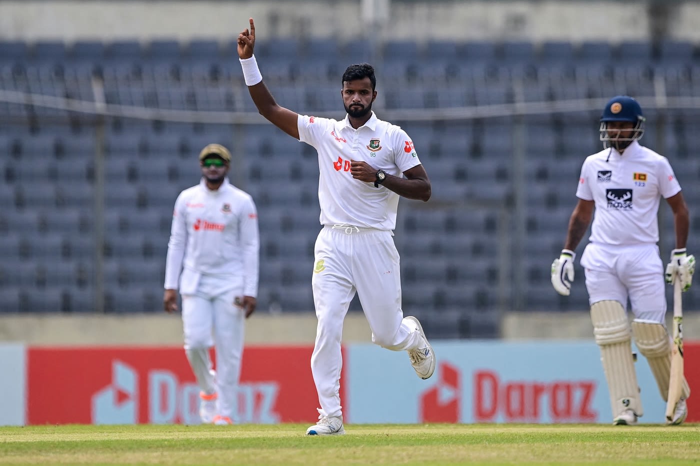 Ebadot Hossain celebrates after picking up Kasun Rajitha early ...