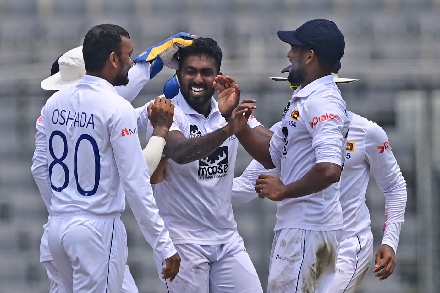 Asitha Fernando is congratulated by his team-mates | ESPNcricinfo.com