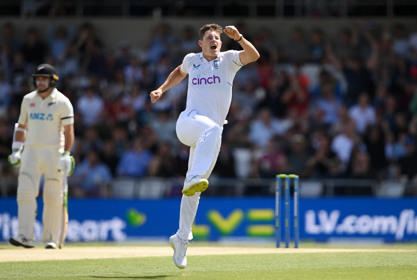 Matthew Potts takes off after dismissing Will Young | ESPNcricinfo.com