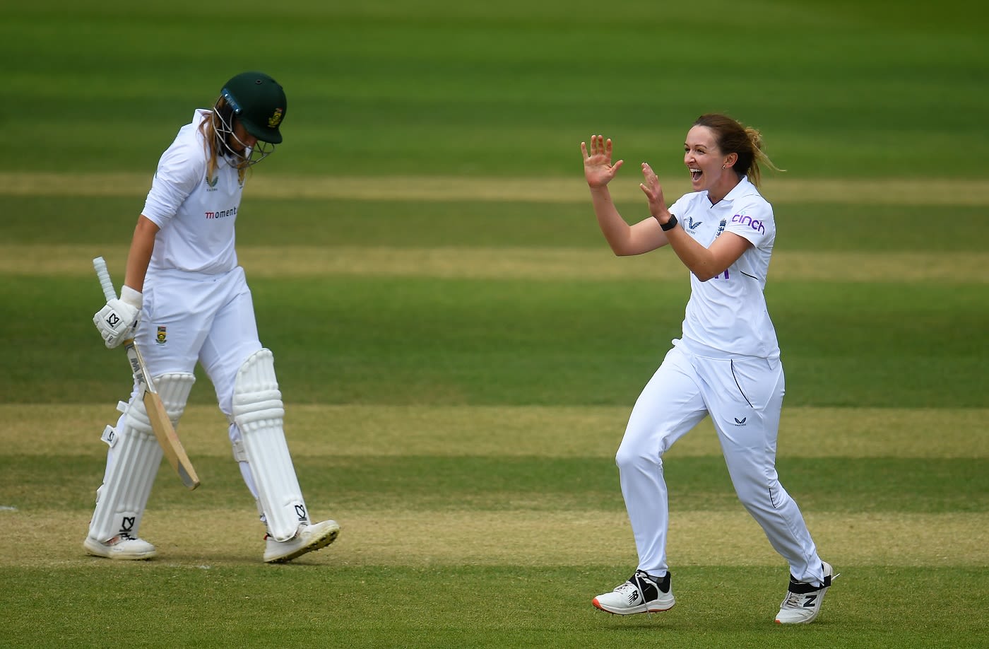 Kate Cross is ecstatic after dismissing Andrie Steyn second time in the ...