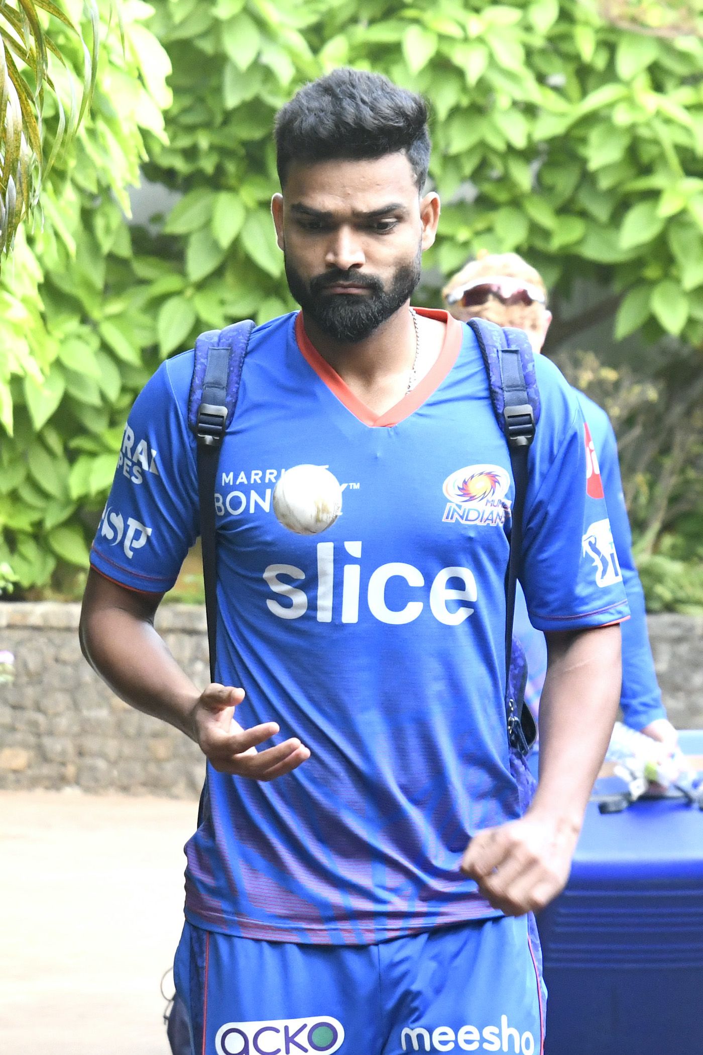 Kumar Kartikeya Singh arrives at Brabourne Stadium ahead of the match ...