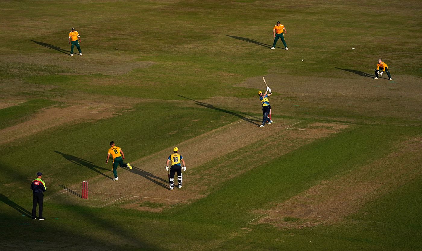 Adam Hose launches a six during Birmingham Bears' Blast-record 262 for ...