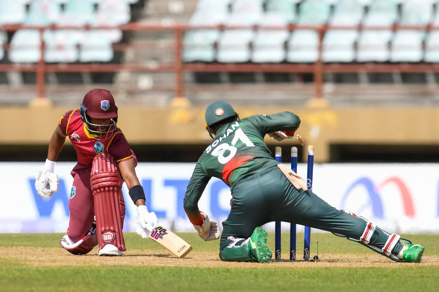 Nurul Hasan misses a stumping chance to reprieve Shai Hope ...