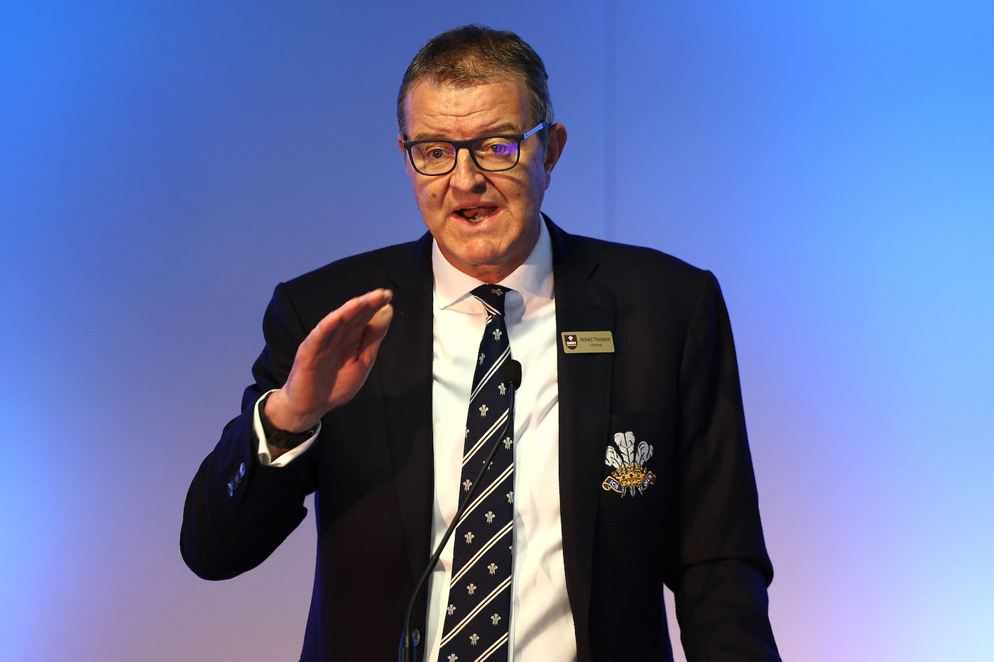Surrey Chairman Richard Thompson speaks during the Surrey CCC Annual ...