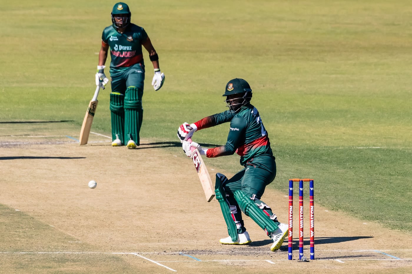 Tamim Iqbal works one down to third with an open bat face ...