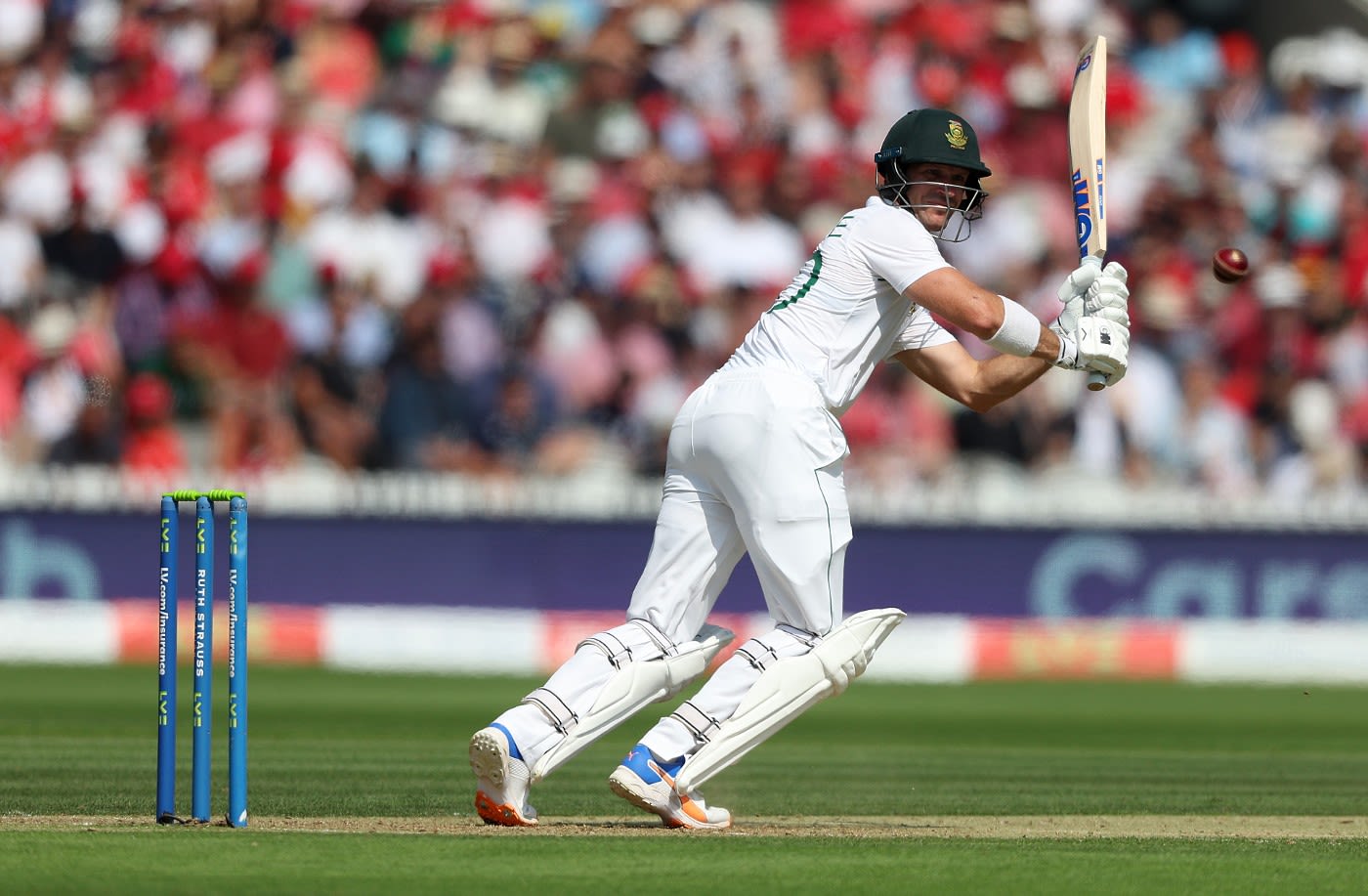Sarel Erwee flicks to leg during South Africa's first innings ...