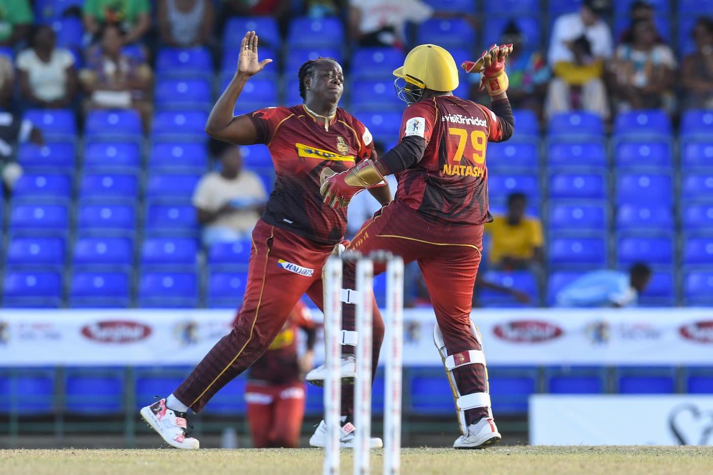 Picking up two wickets, Shakera Selman is all smiles alongside Chloe ...