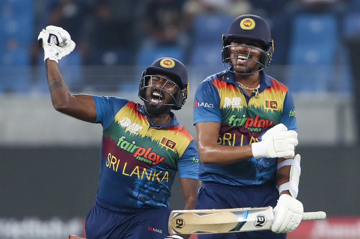 Asitha Fernando and Maheesh Theekshana celebrate Sri Lanka's victory ...