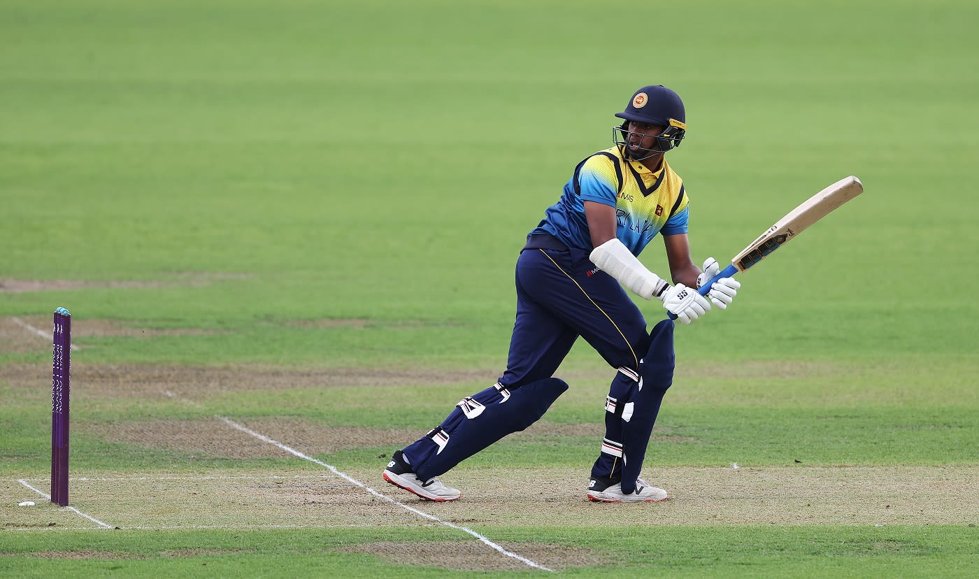 Hasitha Amarasinghe plays one behind square | ESPNcricinfo.com